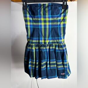 Hollister | Dresses | Hollister Blue Green Plaid Tartan Sexy Schoolgirl ...